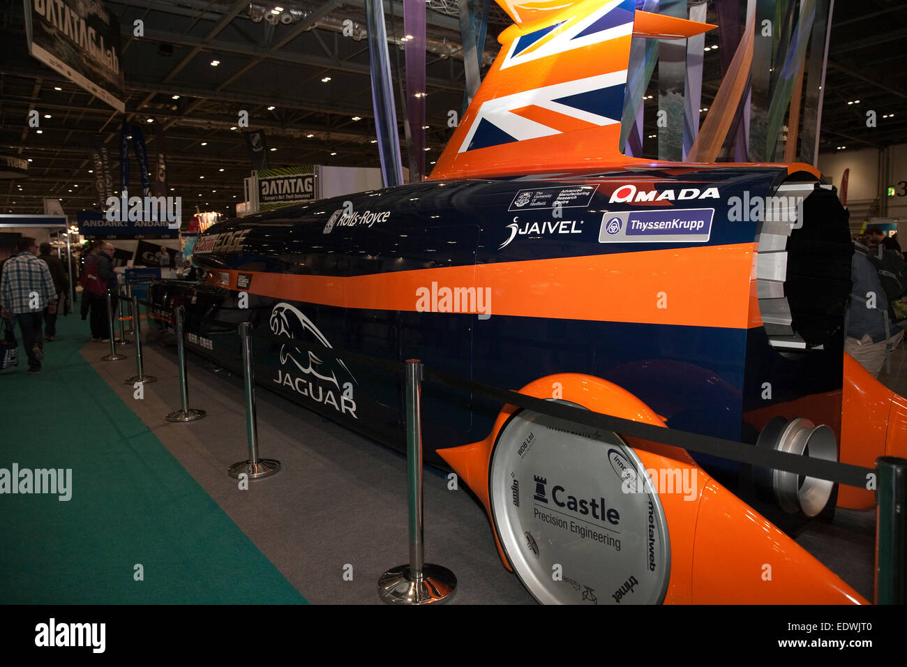 The Bloodhound Supsonic Car which is capable of 1,000mph on display at ...