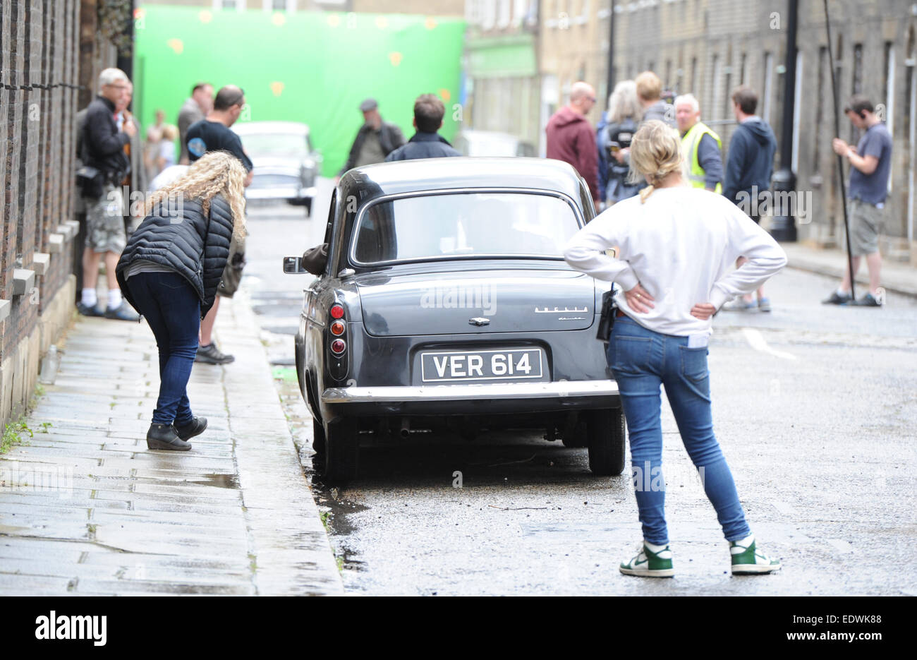 Tom Hardy filming on the set of his new movie 'Legend' in London ...