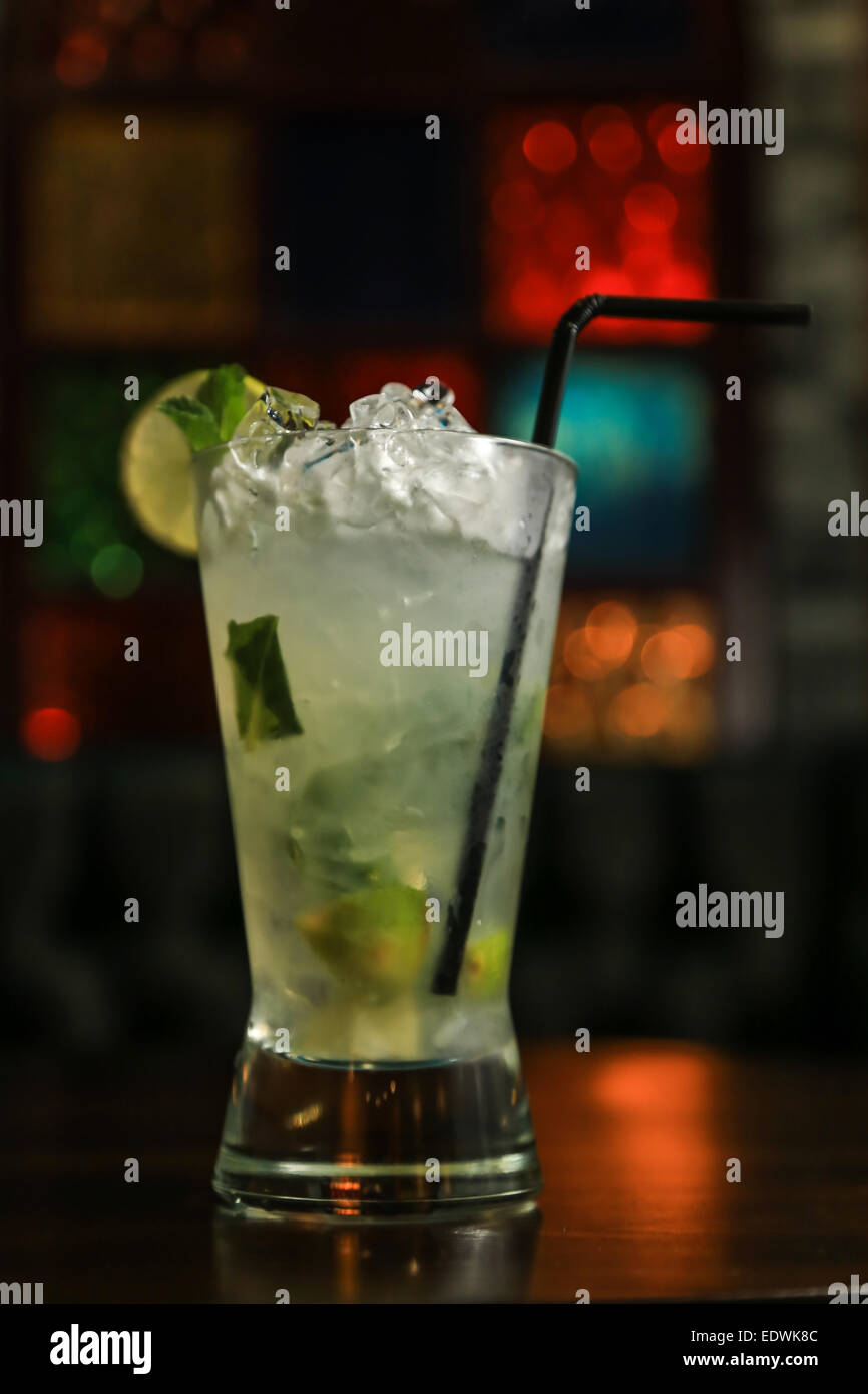 Classic Mohito cocktail in a drinks shoot in Iries Aberystwyth Stock ...