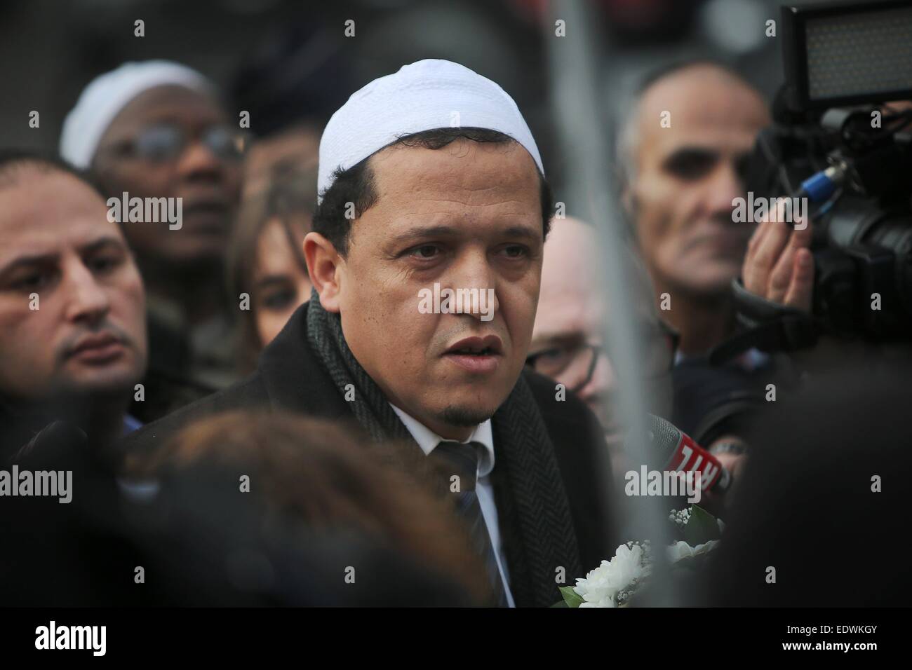 Paris, France. 10th Jan, 2015. The imam of Drancy, Hassen Chalghoumi ...