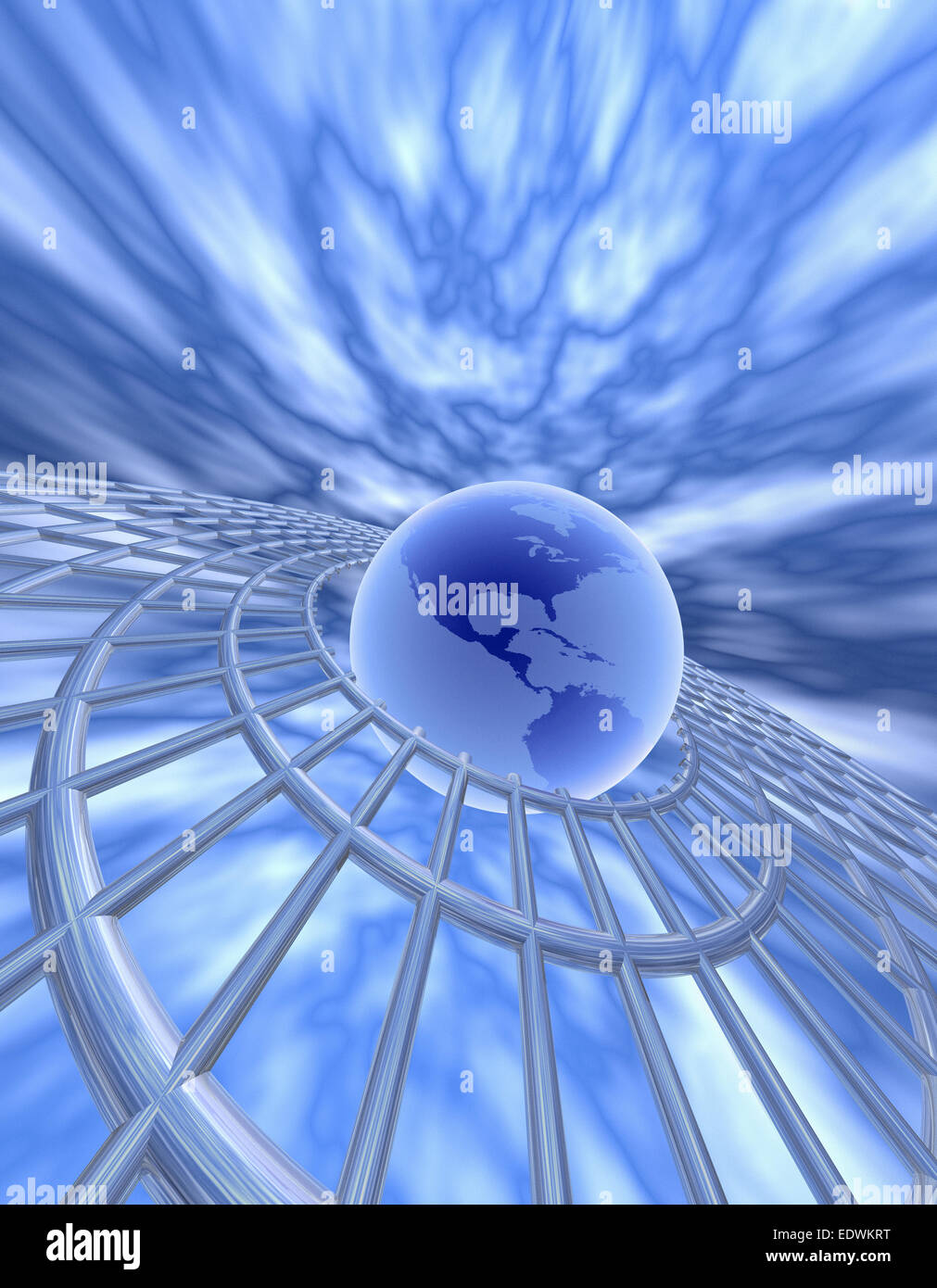 Earth and grid concept Stock Photo - Alamy