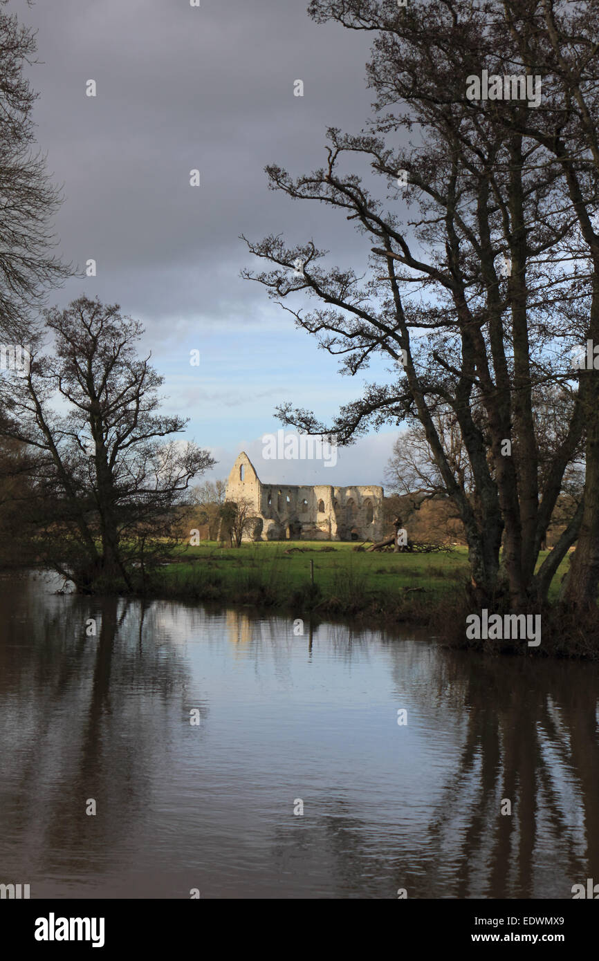 Newark Priory, Ripley, Surrey, England UK. 10th January 2015. The ruin ...