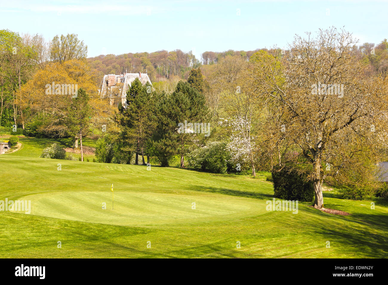 Beautiful spring landscape of golf course in Saint Saens, France Stock ...