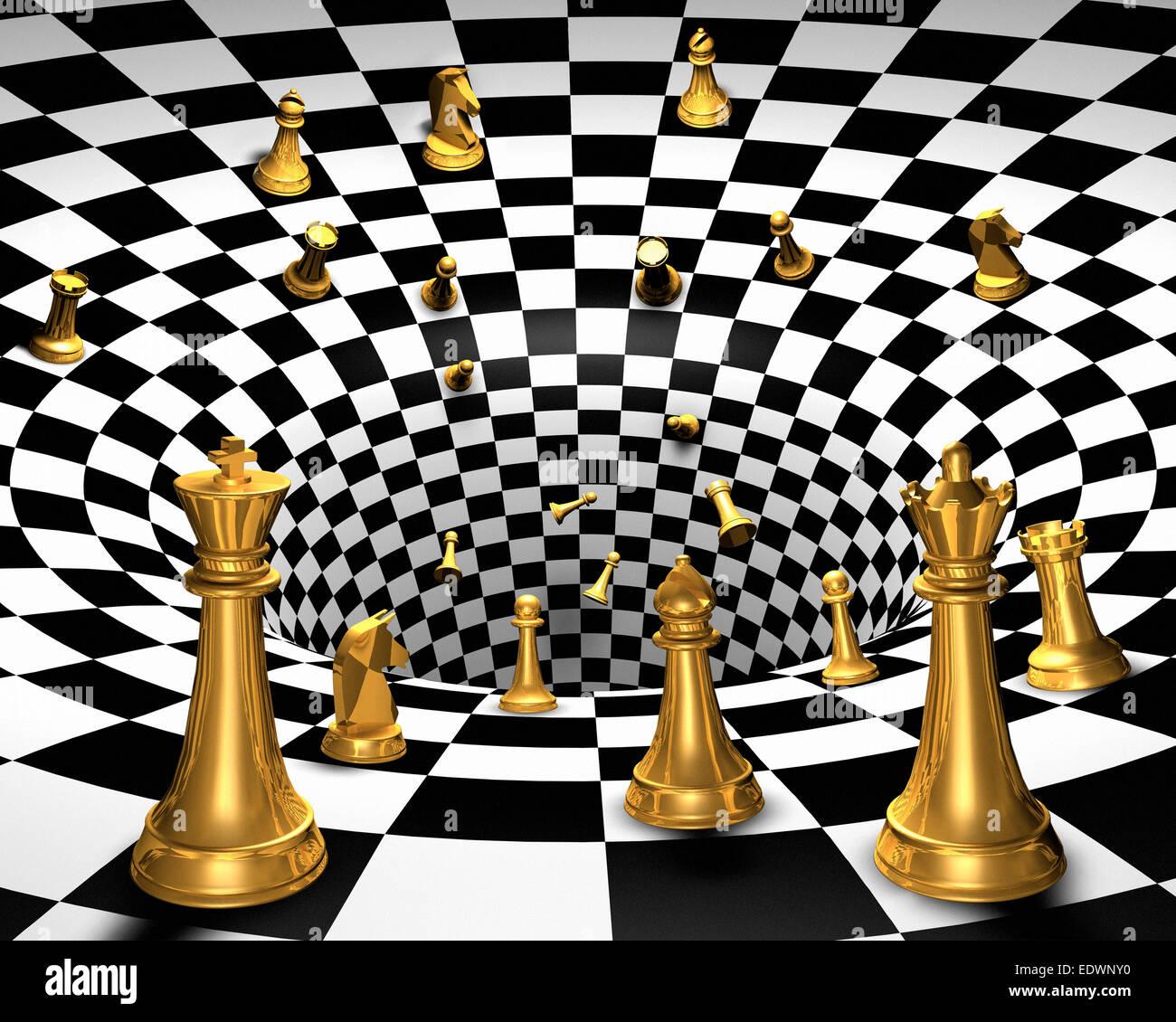 Chess pieces falling into a vortex Stock Photo - Alamy