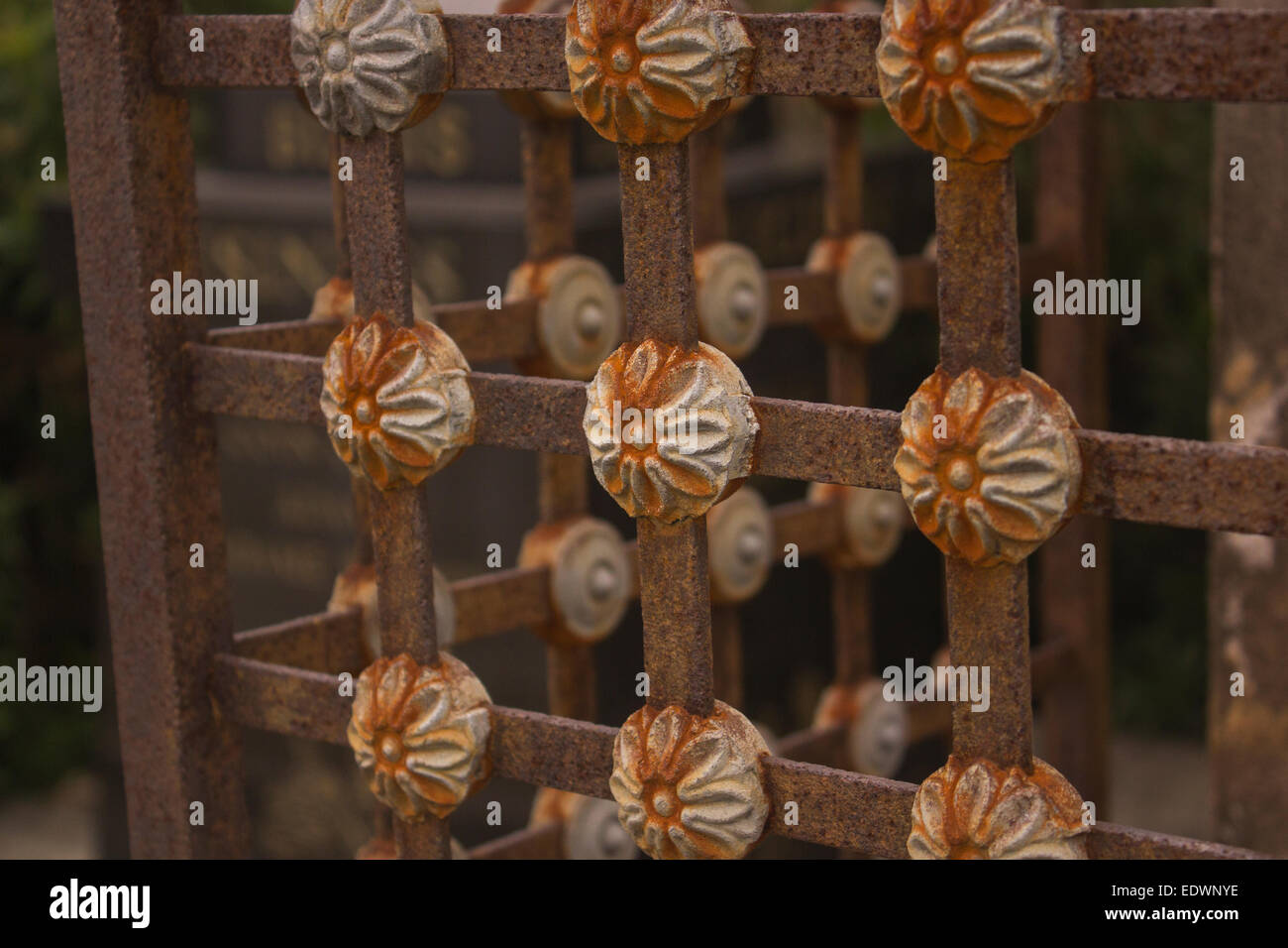 A decorative grating in a cemetery in New Orleans Stock Photo - Alamy
