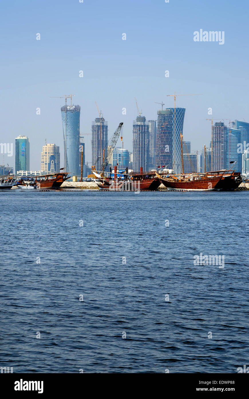 View of Doha city from the Corniche, Qatar Stock Photo - Alamy