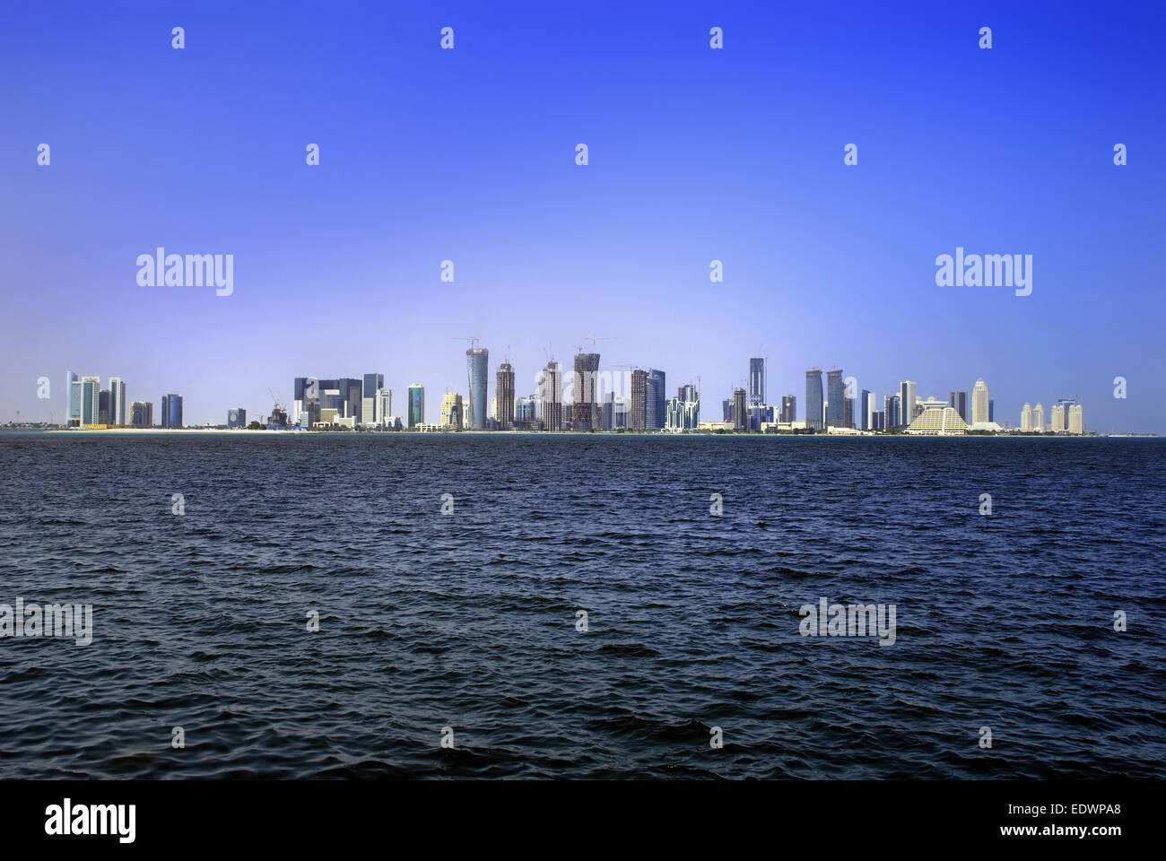 View of Doha city from the Corniche, Qatar Stock Photo - Alamy