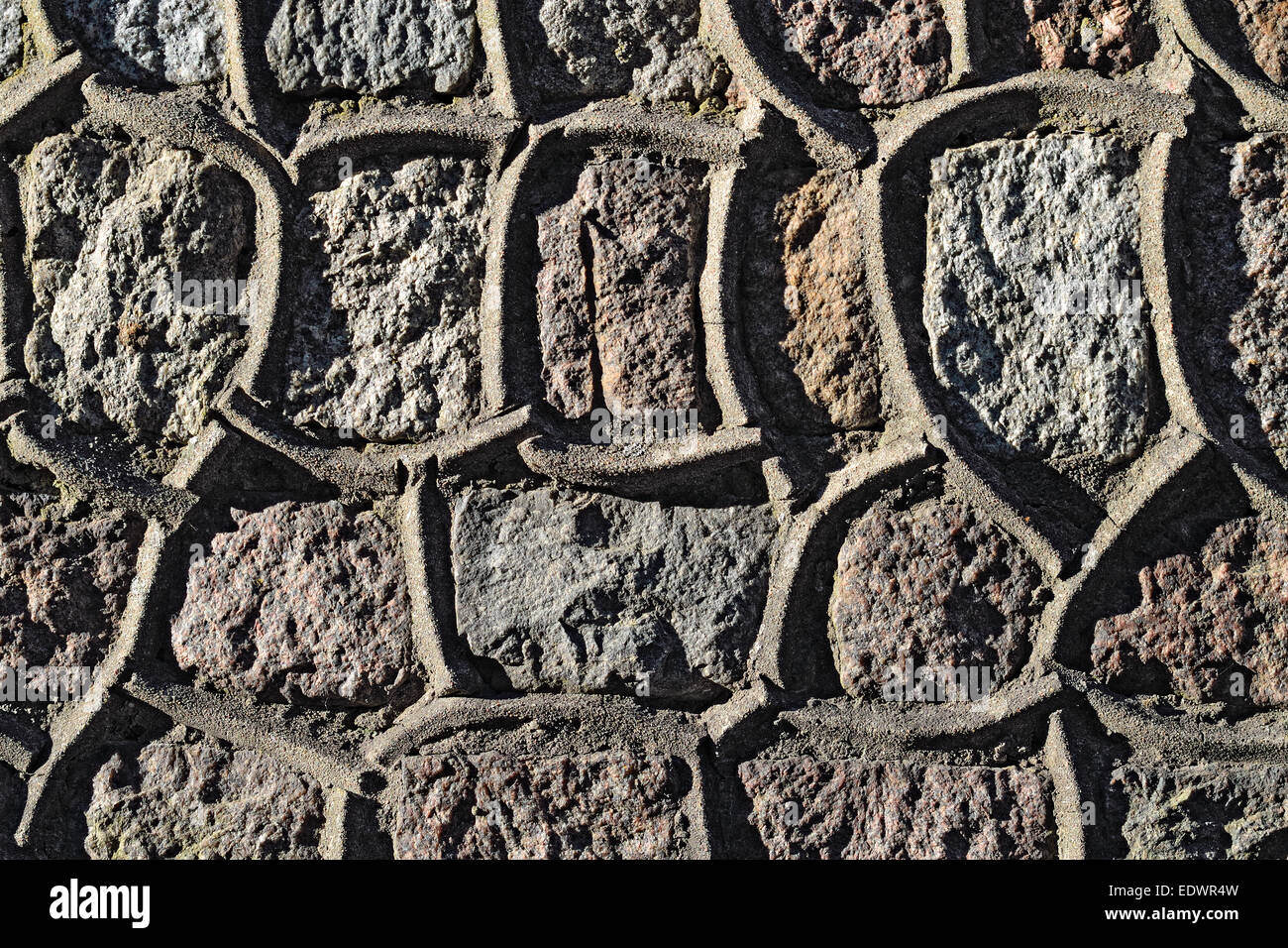 Fragment of ancient stone wall. Beautiful horizontal natural background ...