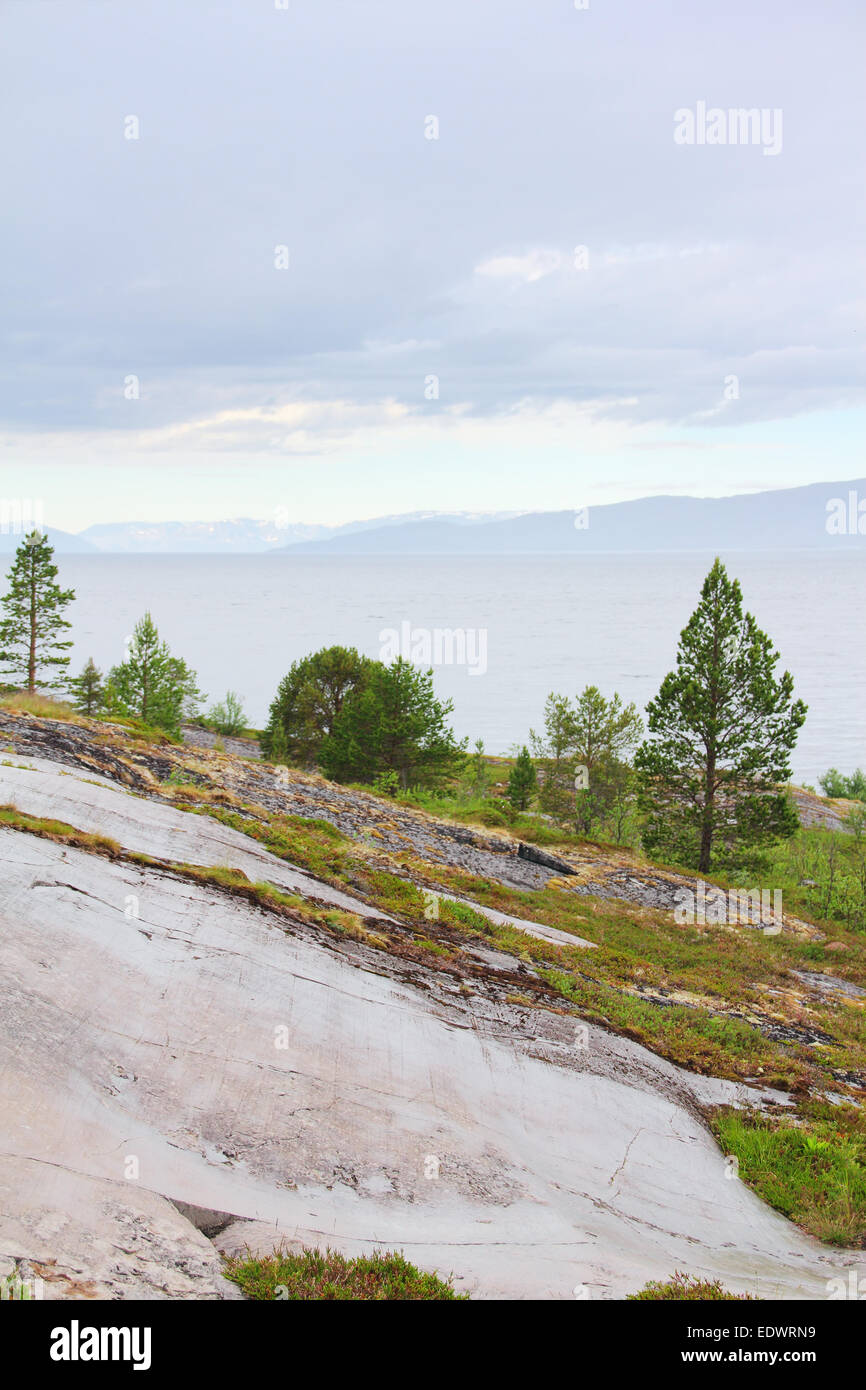 Norwegian landscaped park with walking roads, Alta Stock Photo - Alamy