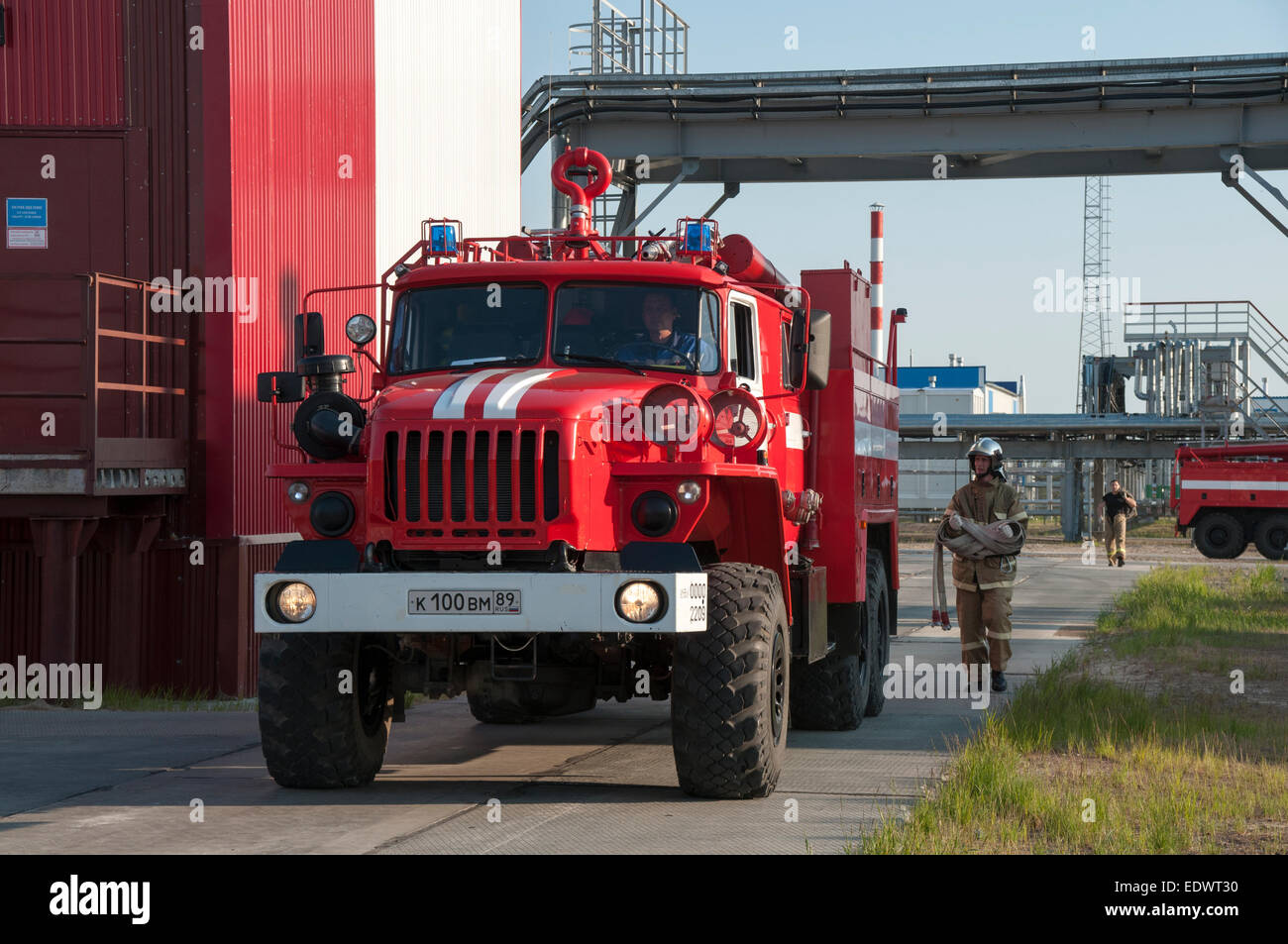 Fire exercises are usual in the Yuzhno-Russkoye gas field in the ...