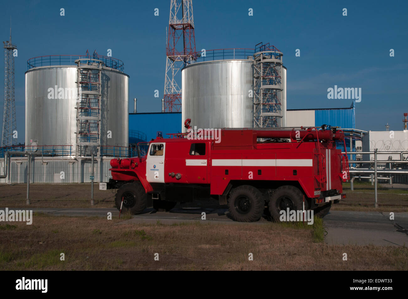 Fire exercises are usual in the Yuzhno-Russkoye gas field in the ...