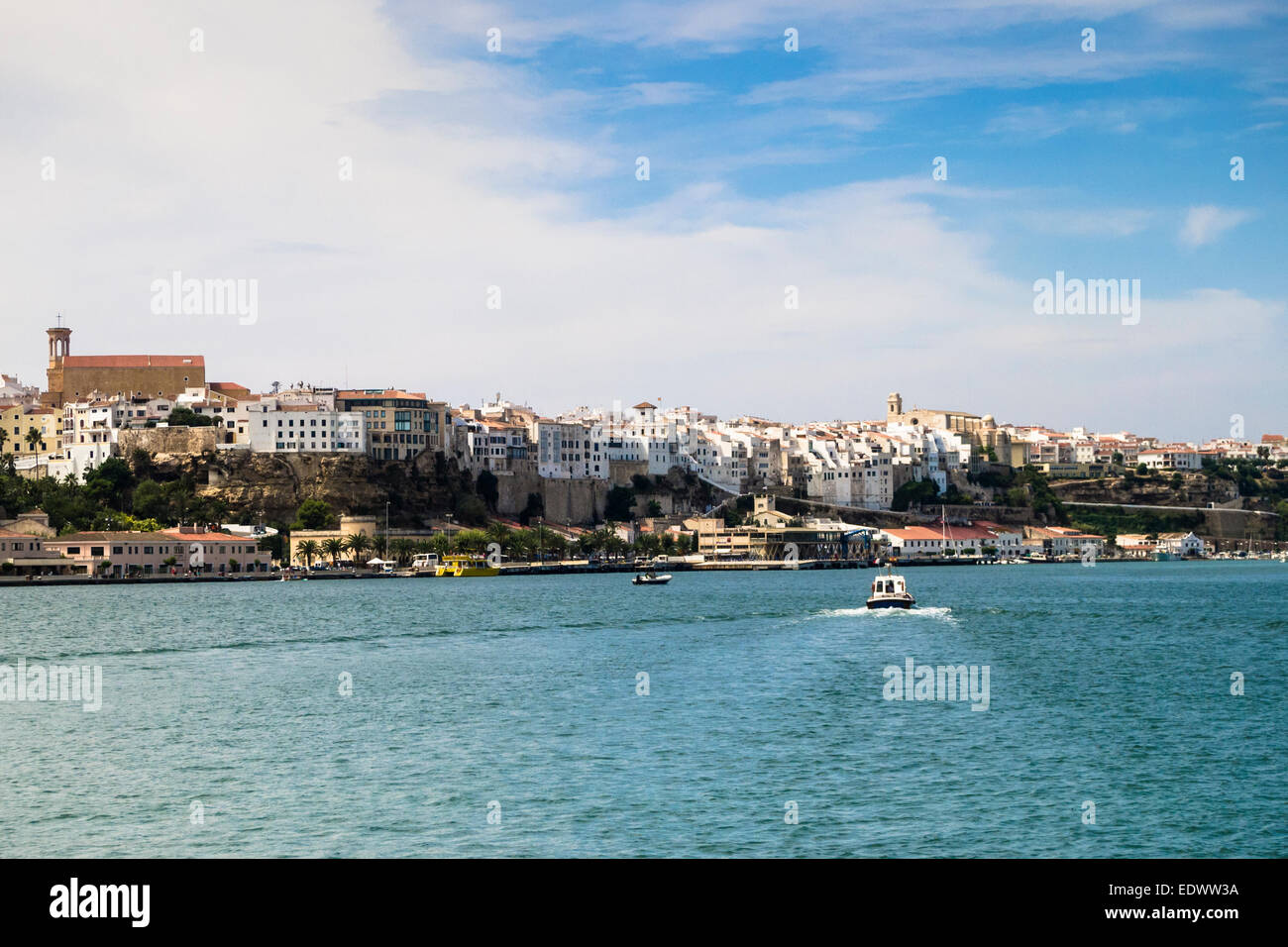View of the old town of Mahon on the island of Menorca, Spain Stock ...