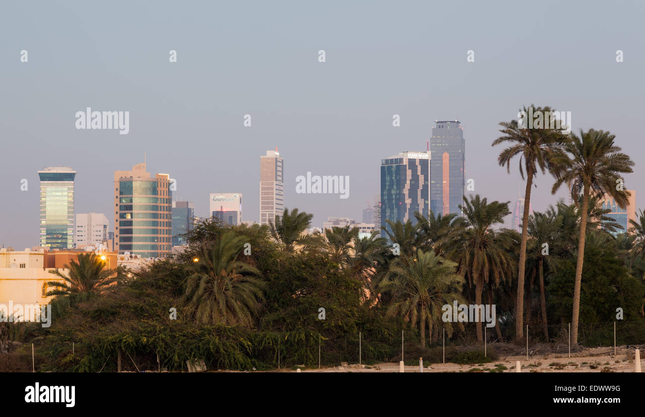 Ruins around the recontructed Bahrain Fort near Manama at Seef, Bahrain ...