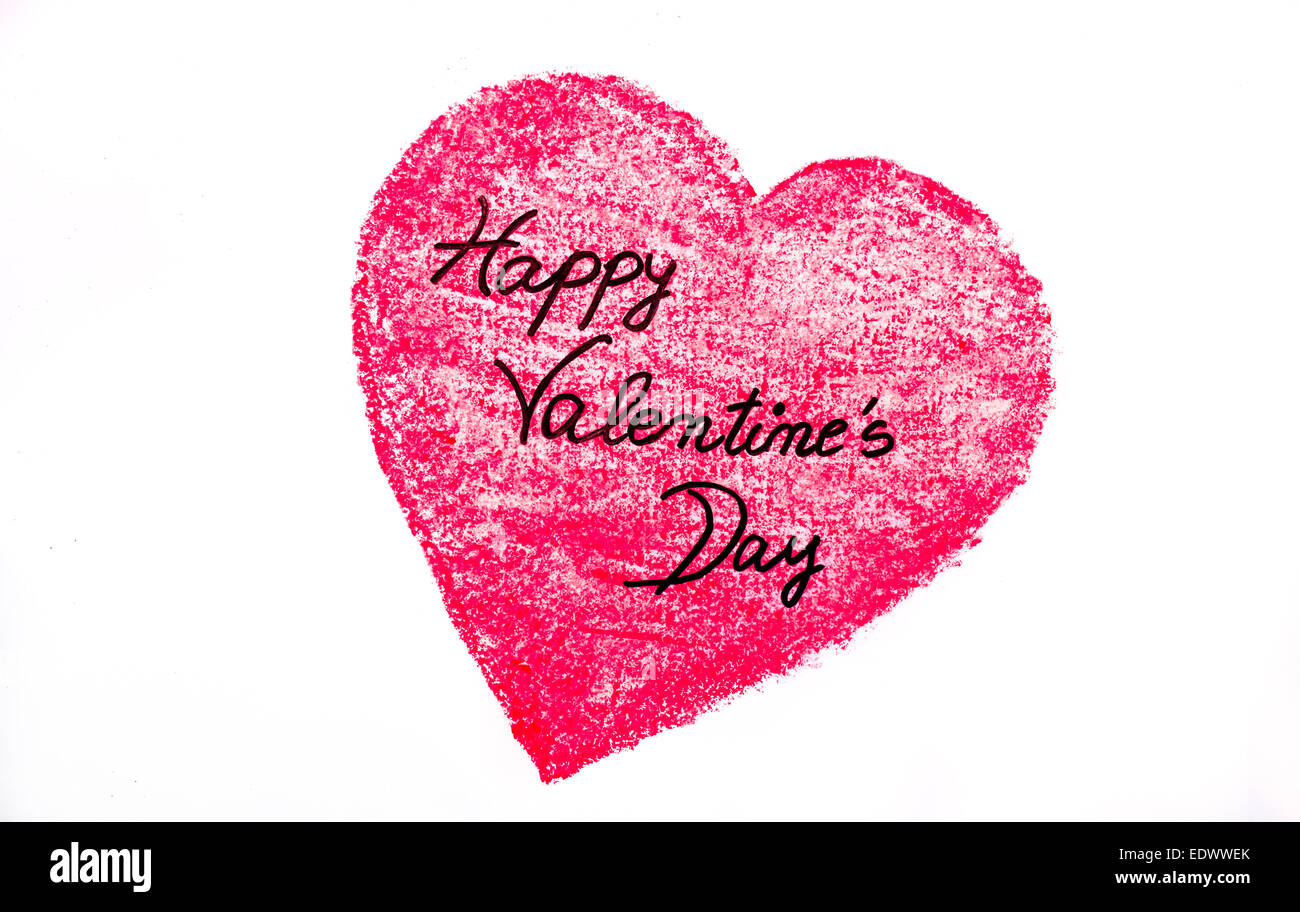 Vintage hand writing with black letters in the middle of red heart on ...