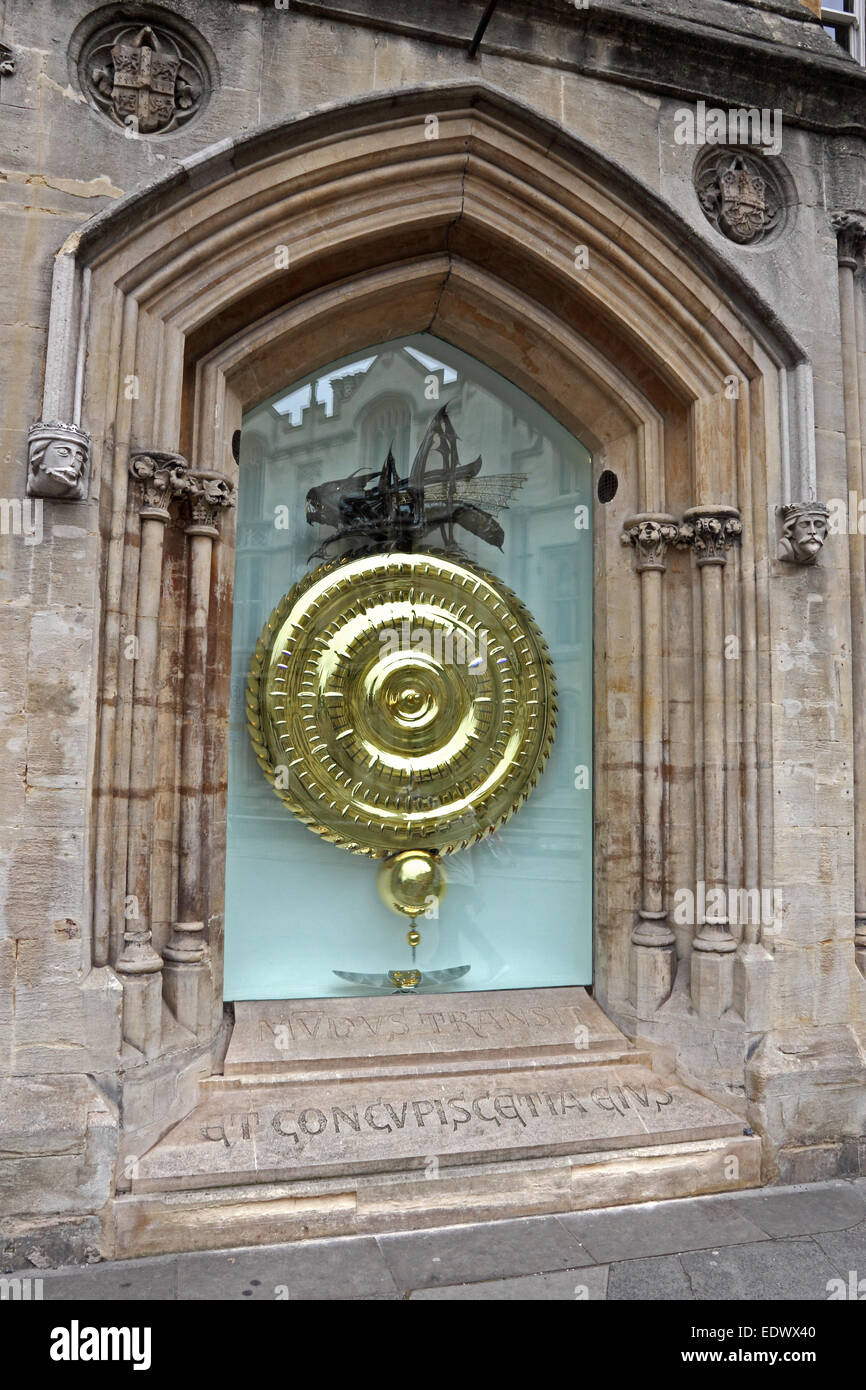 Corpus Clock, outside Taylor Library, Cambridge Stock Photo - Alamy