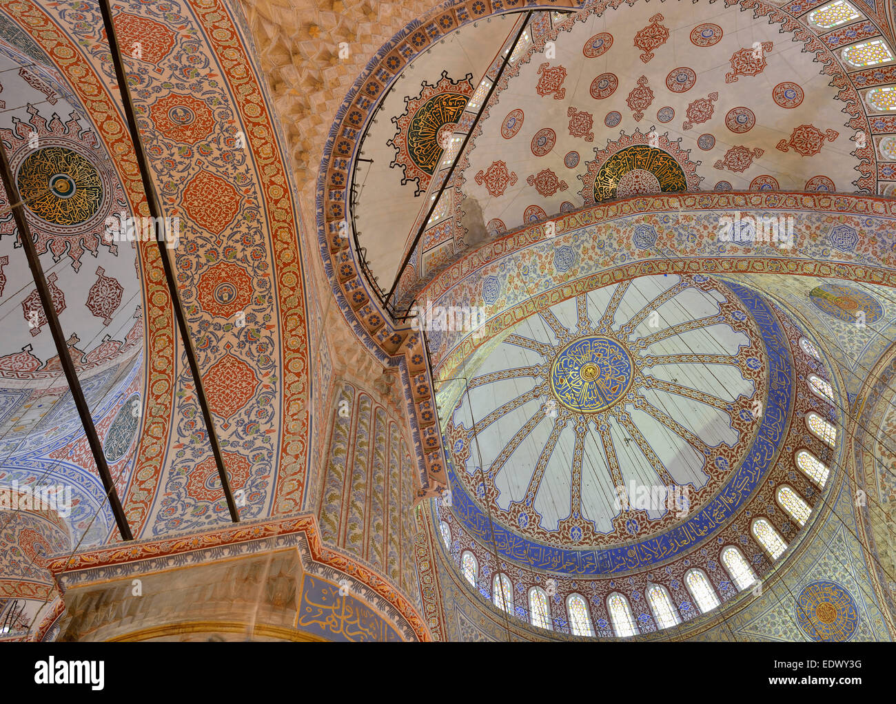 Ceiling of Sultanahmet Mosque (Blue Mosque), Istanbul, Turkey Stock ...
