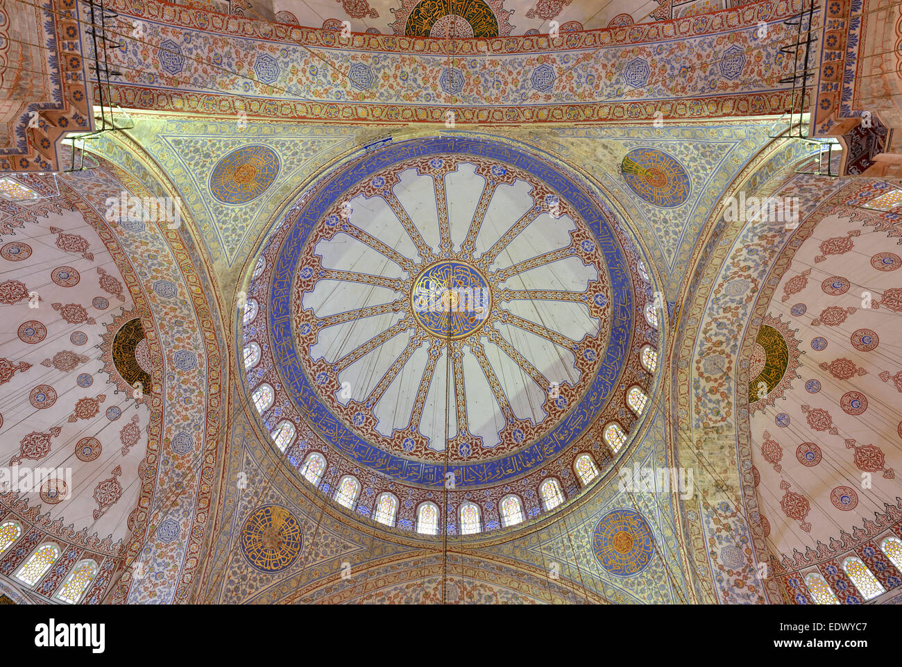 Ceiling of Sultanahmet Mosque (Blue Mosque), Istanbul, Turkey Stock ...