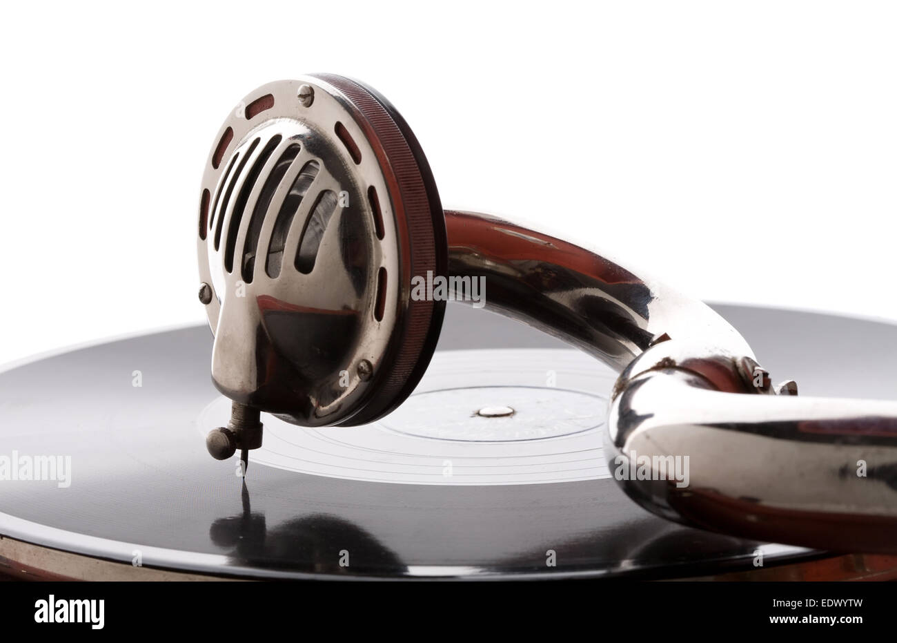 old gramophone pickup closeup playing vinyl record Stock Photo - Alamy