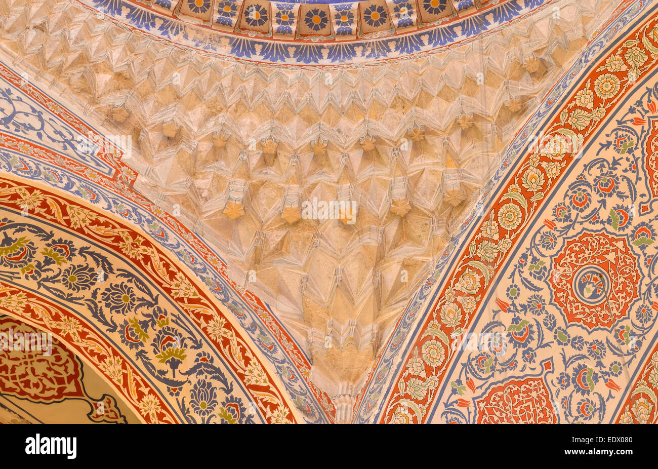 Ceiling of Sultanahmet Mosque (Blue Mosque), Istanbul, Turkey Stock ...