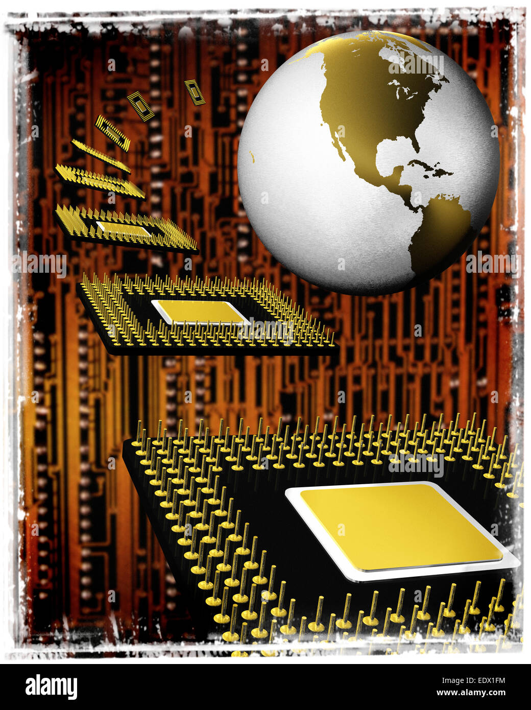 The world and Technology Stock Photo - Alamy