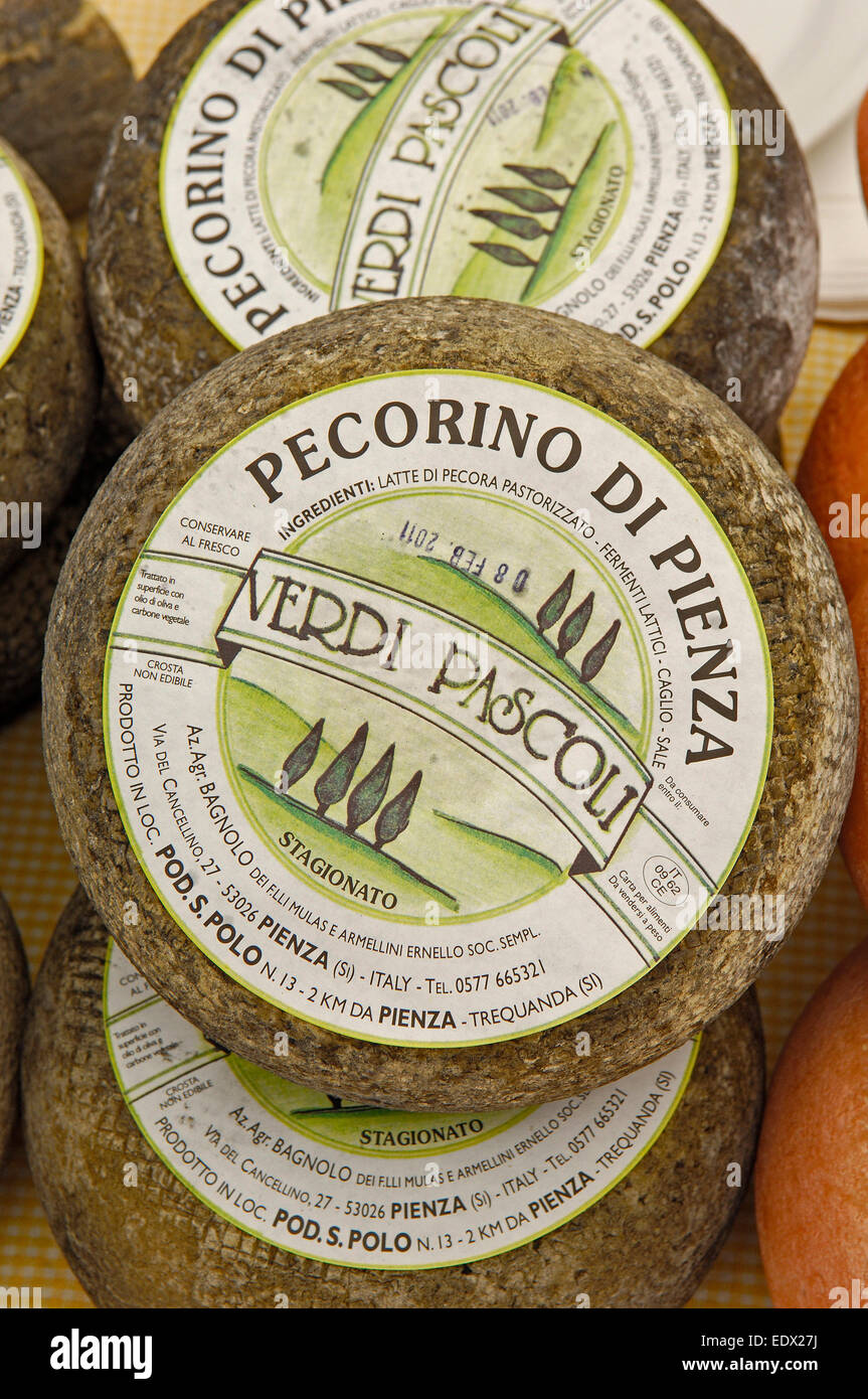 Pienza, Pecorino cheese, Val d'Orcia, Orcia Valley, Siena Province ...