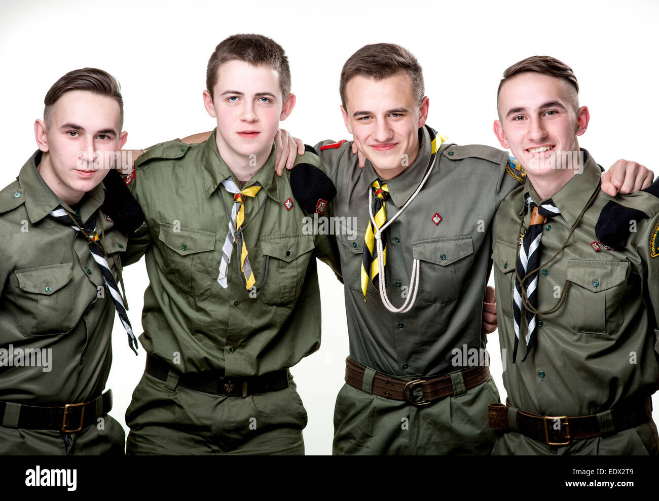 Scouts in studio Stock Photo - Alamy