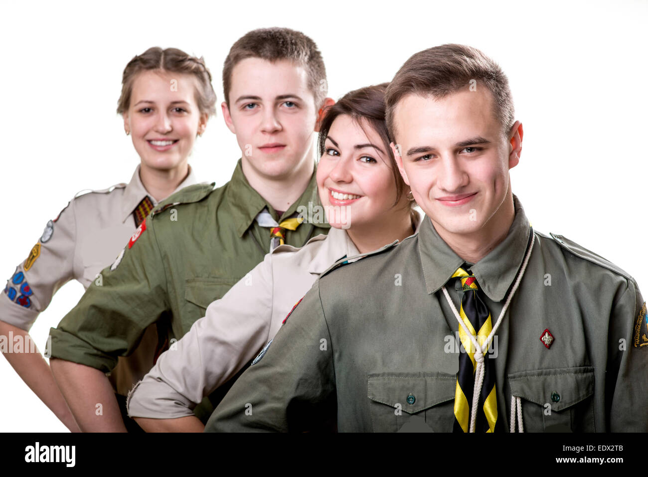 Scouts in studio Stock Photo - Alamy