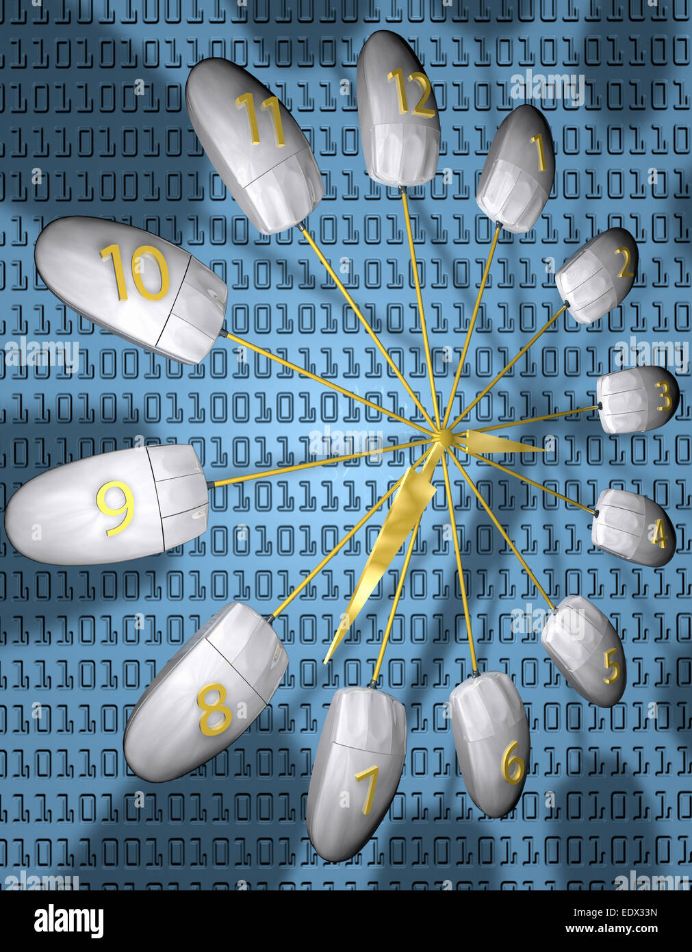 Binary code clock hi-res stock photography and images - Alamy