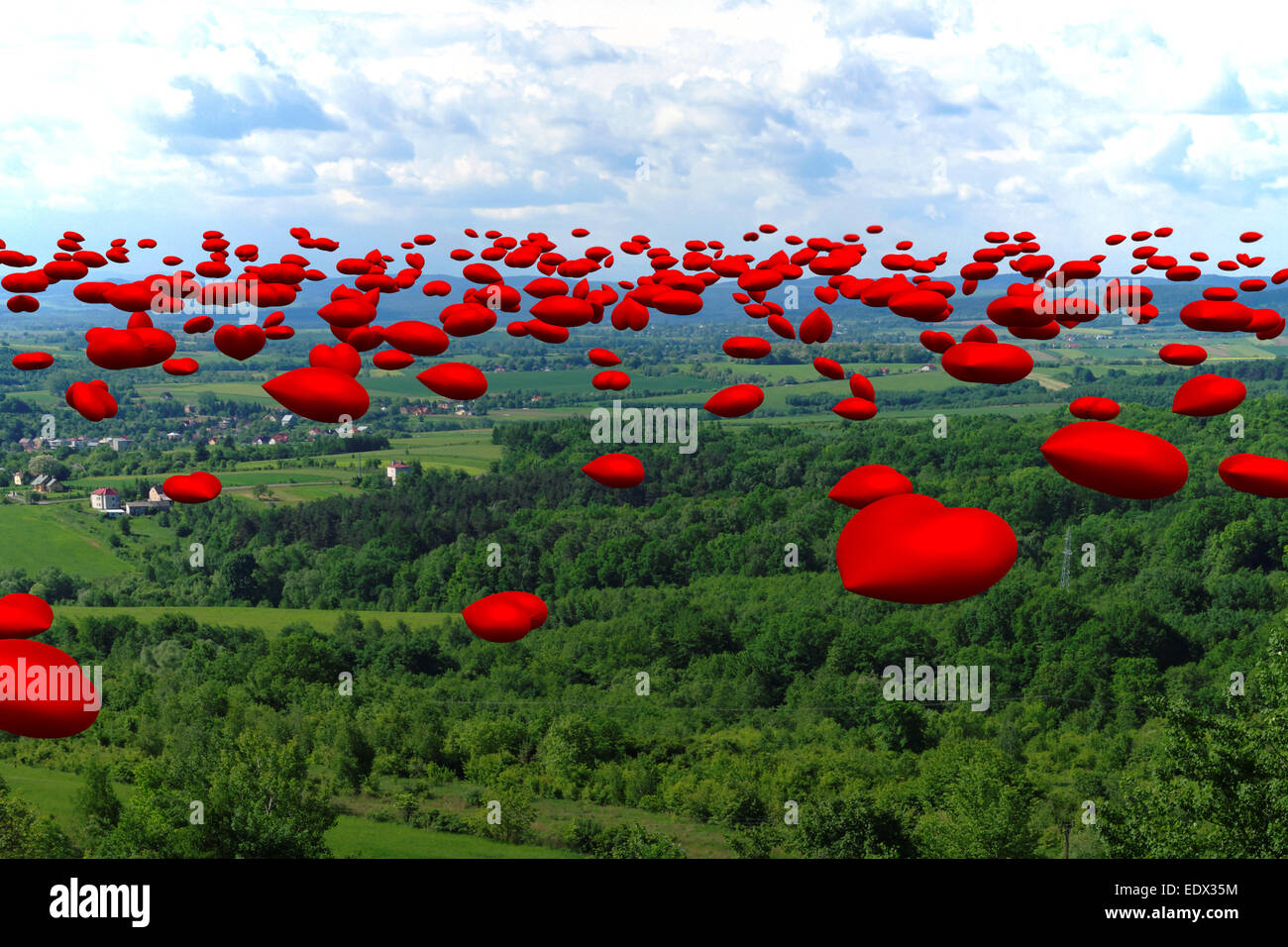 Flying hearts hi-res stock photography and images - Alamy