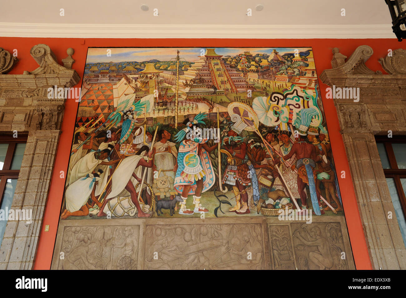 Diego Rivera mural at the National Palace in Mexico City, Mexico ...