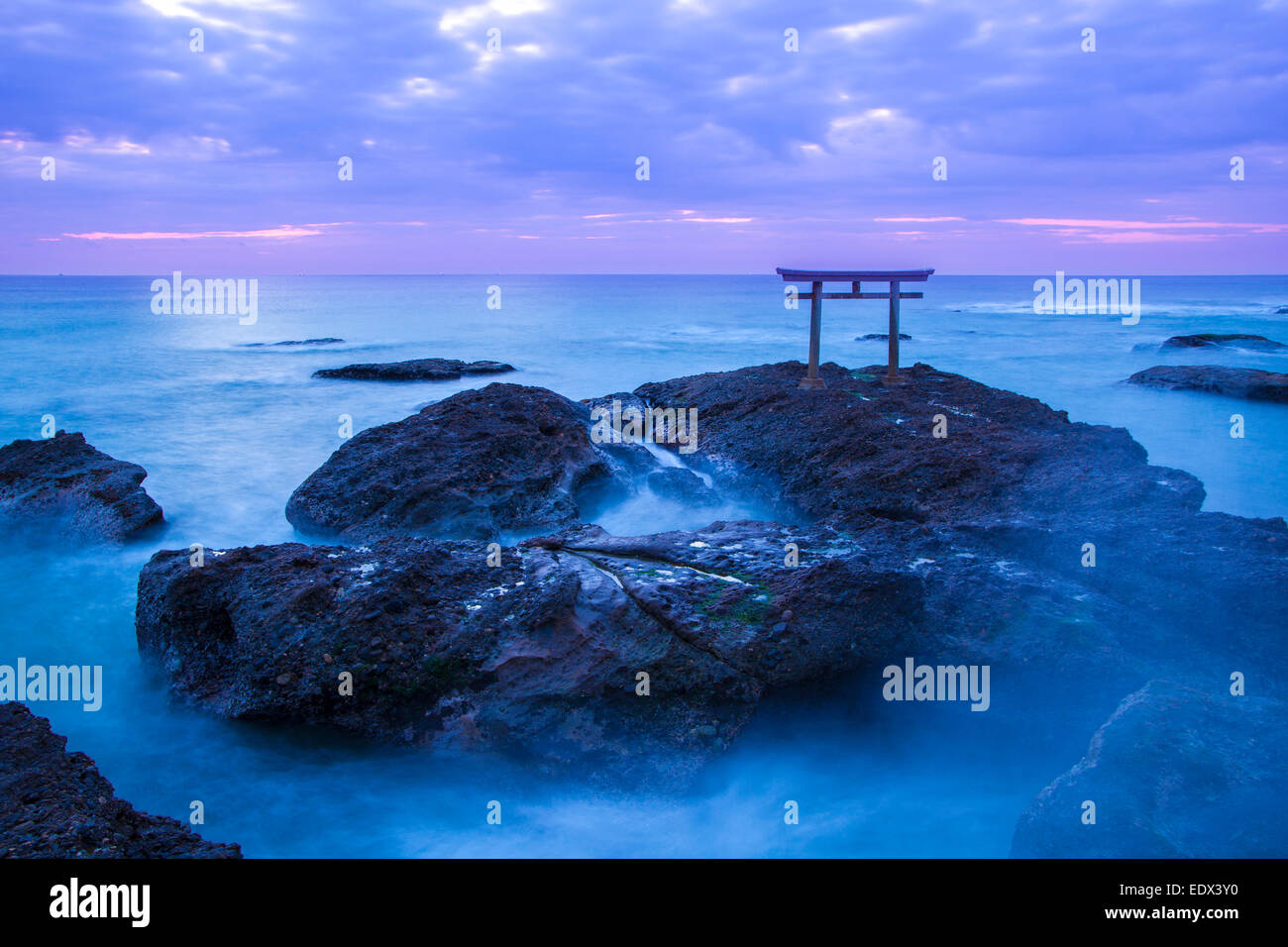 Shrine Gate at daybreak, Ibaragi, Japan Stock Photo - Alamy
