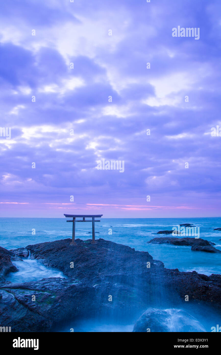 Shrine Gate at daybreak, Ibaragi, Japan Stock Photo - Alamy