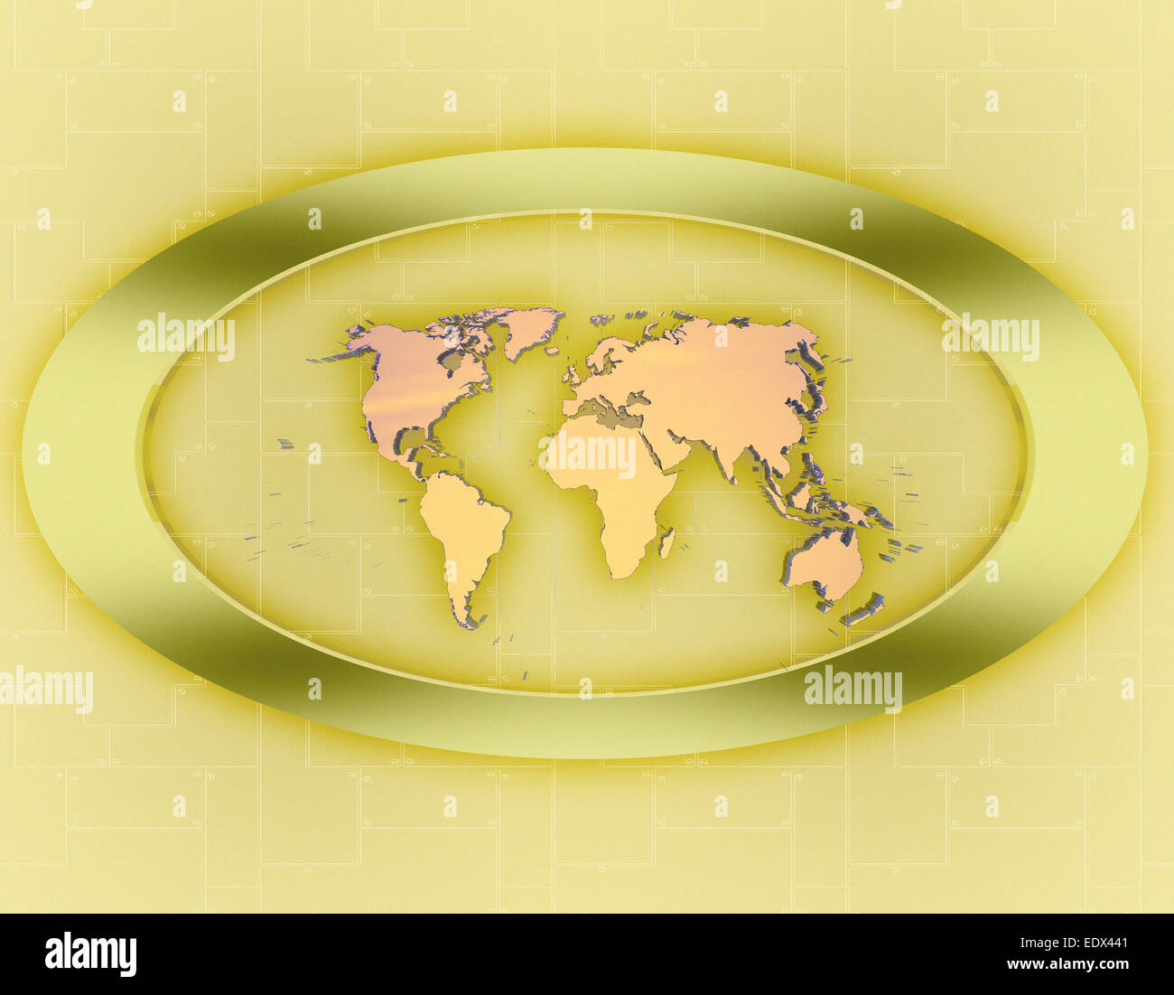 Oval world map hi-res stock photography and images - Alamy