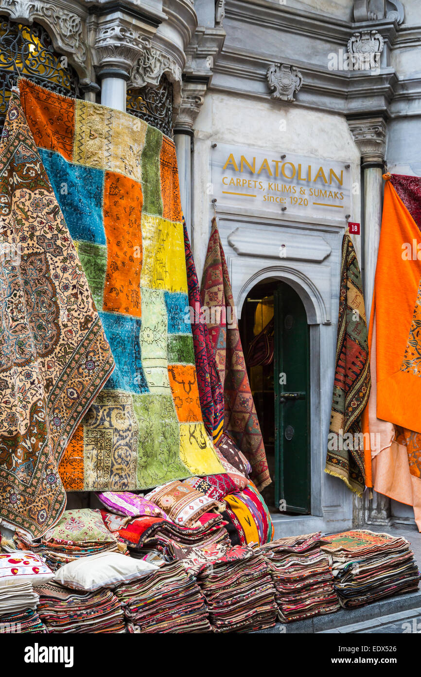 A Turkish carpet store at the Grand Bazaar in Sultanahmet, Istanbul ...