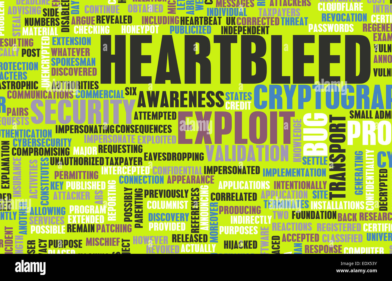 Heartbleed Technology Exploit Bug Alert as Concept Stock Photo - Alamy