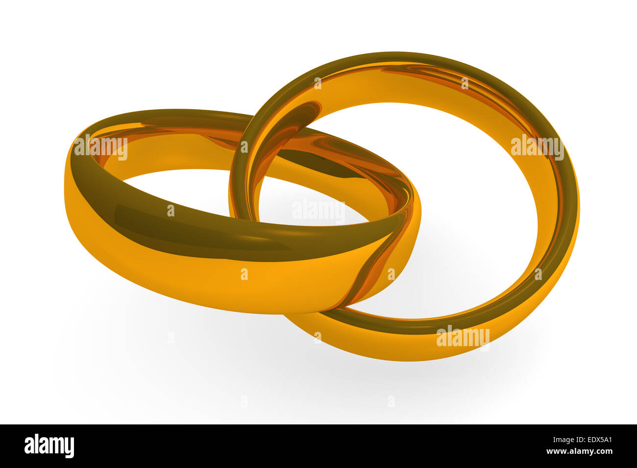 Wedding concept with two golden rings on a white background Stock Photo ...