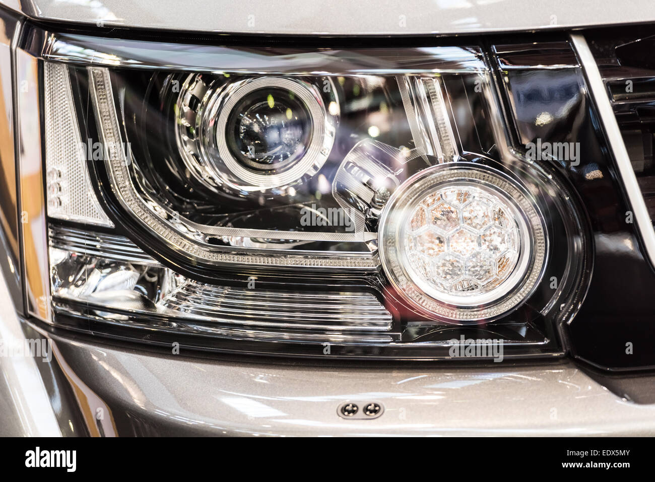 Car Headlight Closeup Stock Photo - Alamy