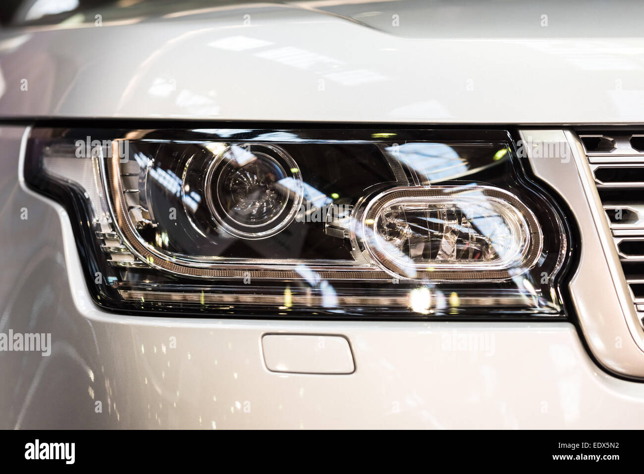 Car head light closeup hi-res stock photography and images - Alamy