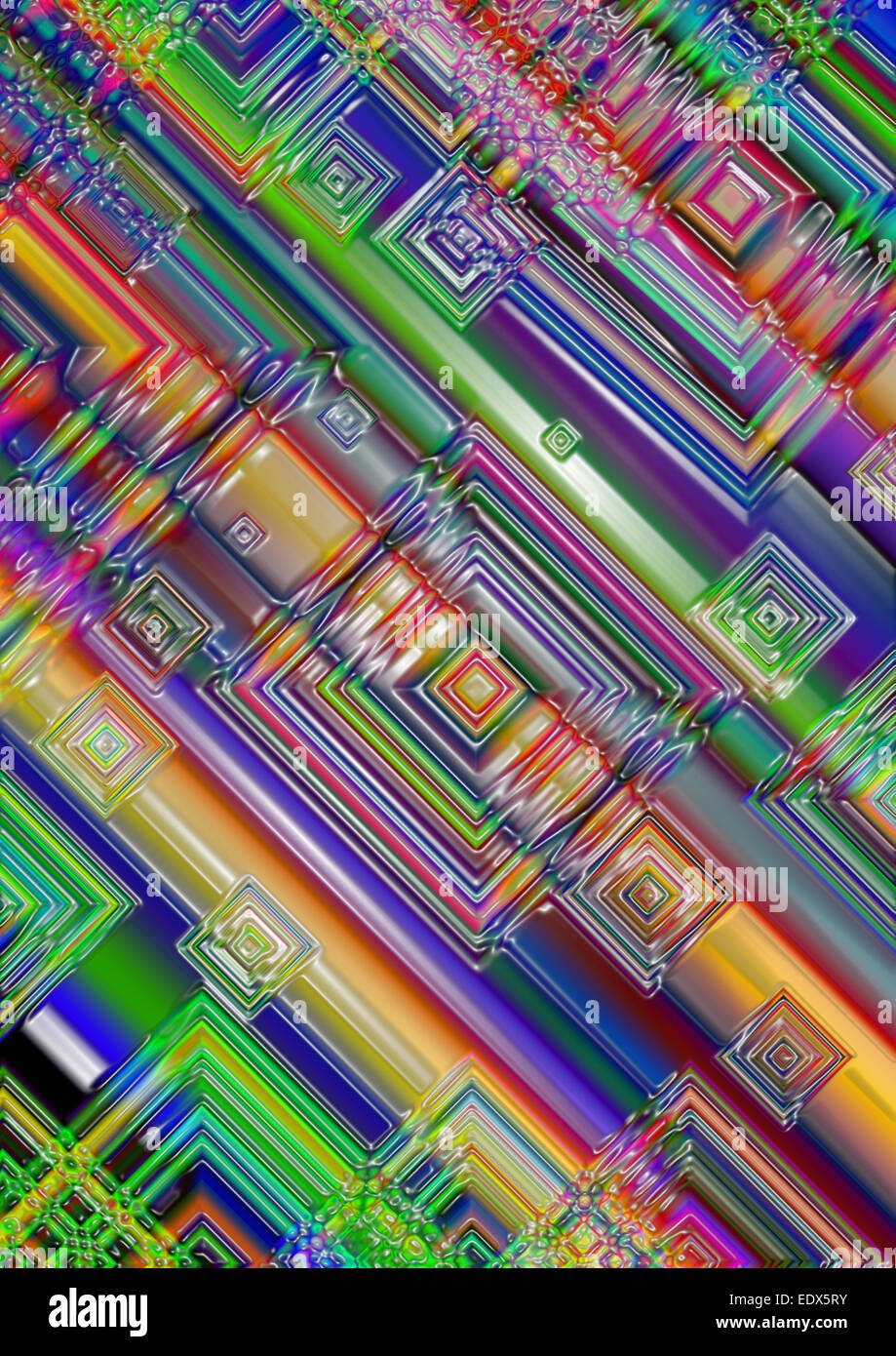 Colored plastic squares and strips collected at an angle Stock Photo ...