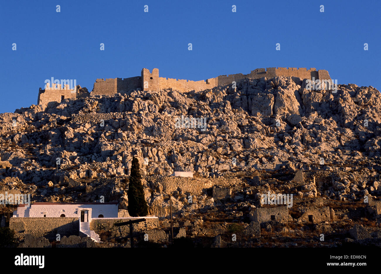 Greece, Dodecanese Islands, Halki, castle Stock Photo - Alamy