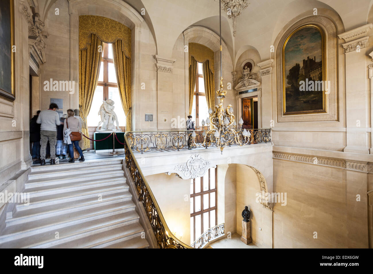 Louvre museum staircase hi-res stock photography and images - Alamy