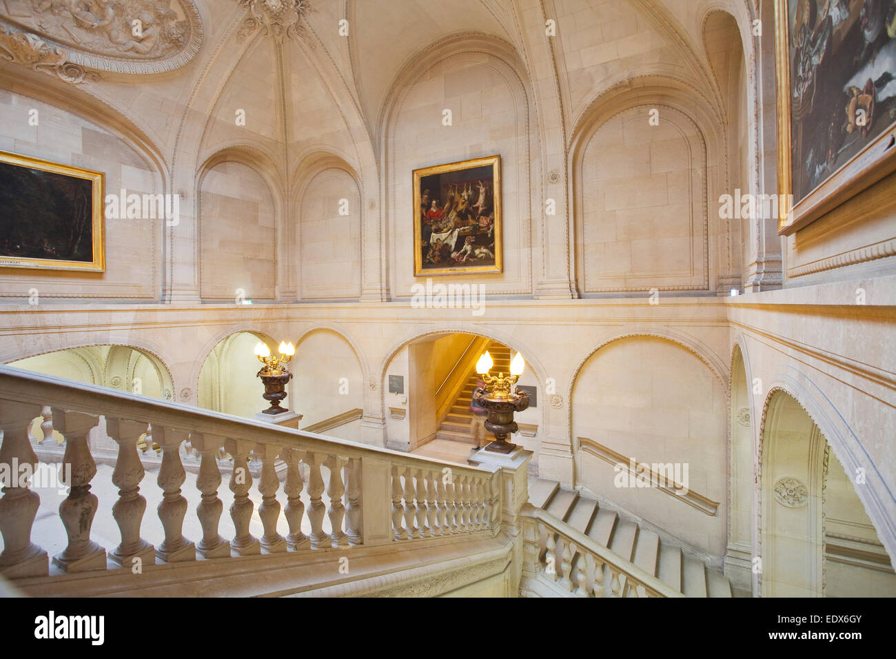 Louvre museum staircase hi-res stock photography and images - Alamy