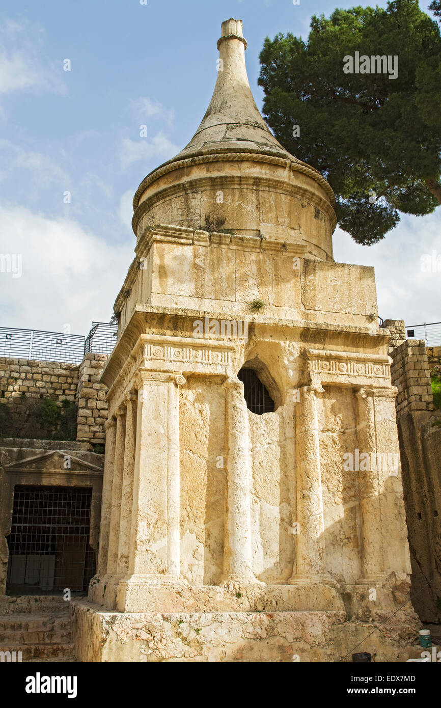 Yad Avshalom (Tomb of Absalom), an ancient monumental tomb in the ...