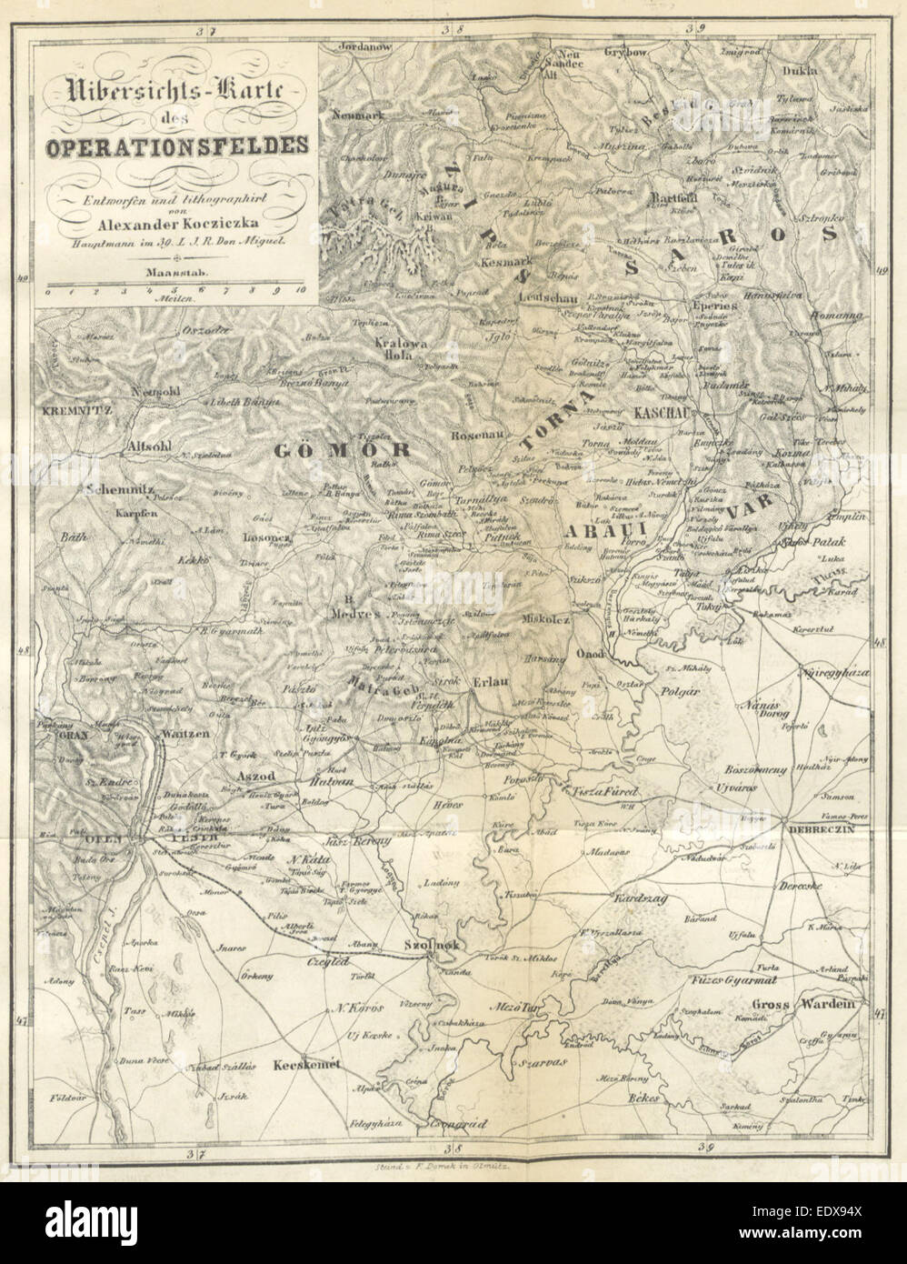 This 1850 map by Kocziczka provides a detailed overview of the ...