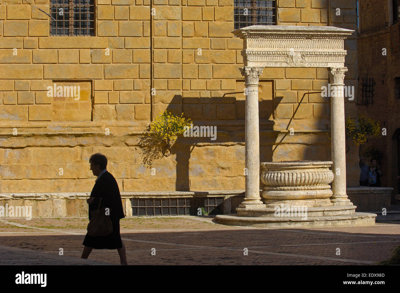 Pienza, Pio II square, Piazza Pio II, Val d'Orcia, Orcia Valley, Siena ...