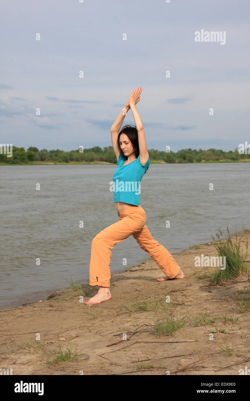 Girl at the river Stock Photo - Alamy
