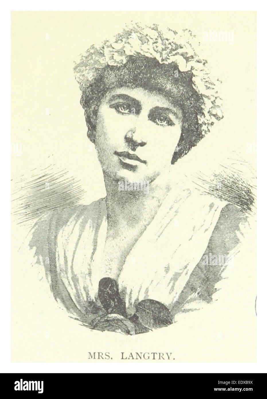 This 1882 illustration in *London Illustrated* portrays Mrs. Langtry, a ...
