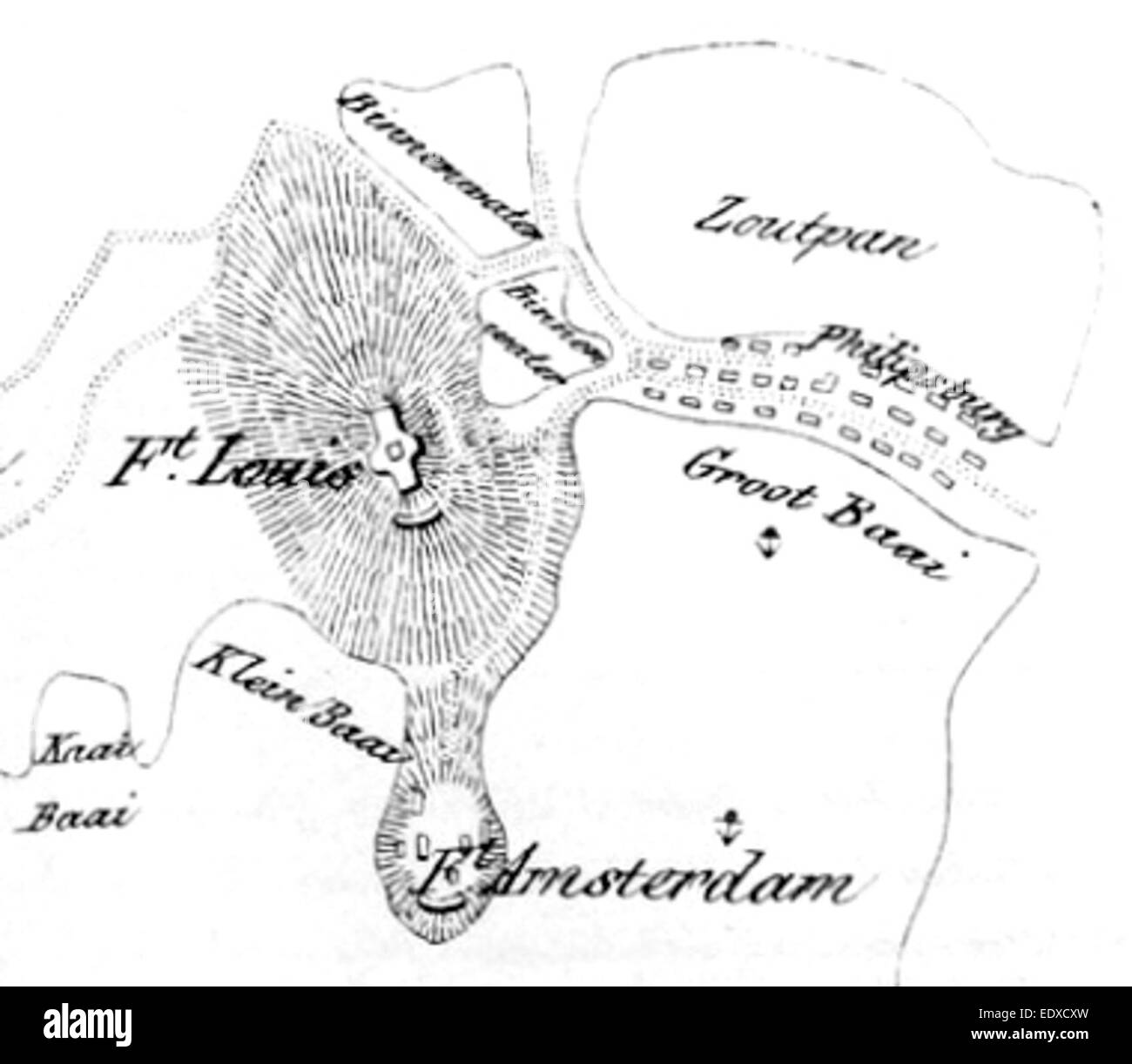 This map of Philipsburg, located on the island of St. Martin in the ...