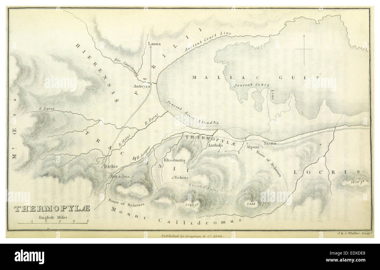A 1846 depiction of the Battle of Thermopylae, illustrating the famous ...