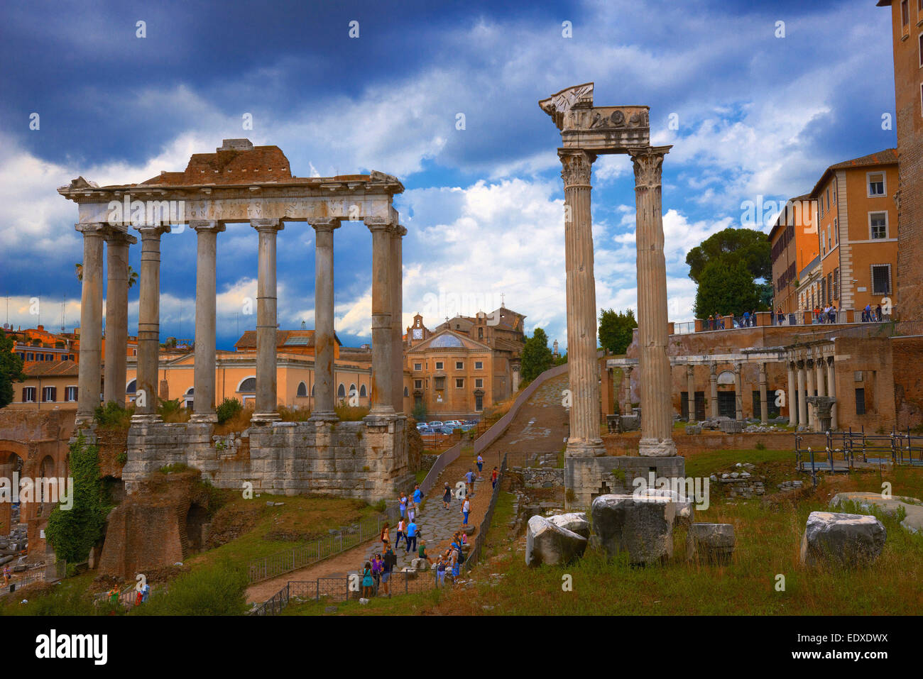 Temple of Saturn, Temple of Vespasian, Roman Forum, Rome, Lazio, Italy ...